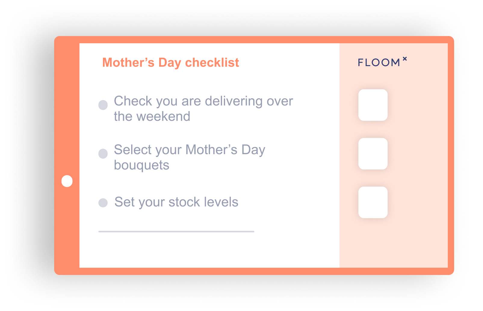 Mother's Day checklist for Floom – FloomX